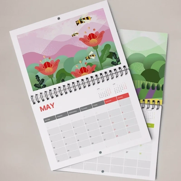 Wiro Bound Drilled Calendars | Plus Print Ltd